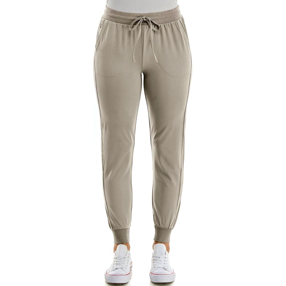 Zac & Rachel Womens Pull on Jogger Pant with Tie Front and Side Pockets ...
